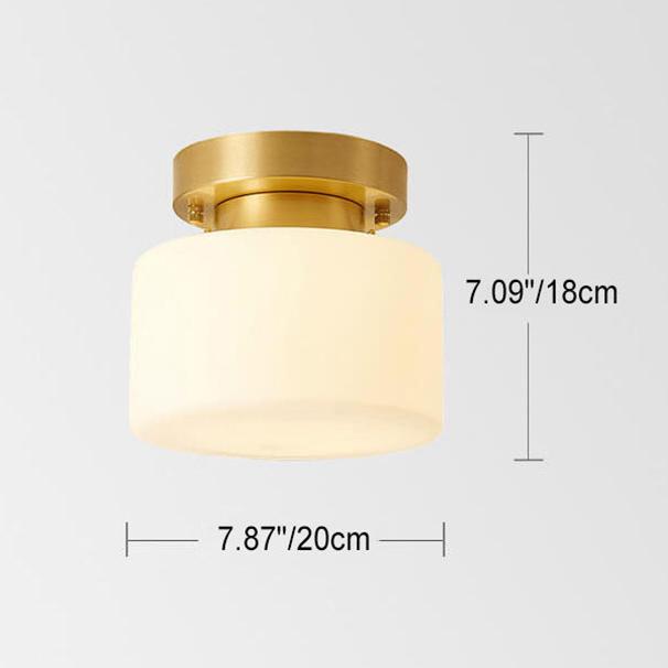 Mini Gold Milk Glass Semi Flush Mount Light | Modern Black Frosted Circle Ceiling Lamp | Ping ...